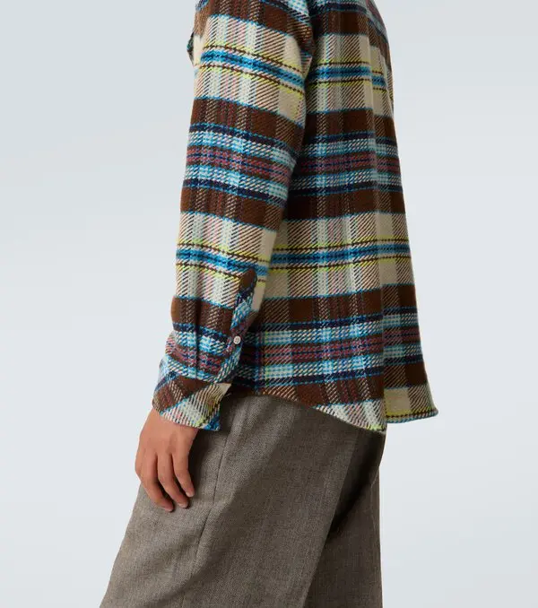 GOD'S TRUE CASHMERE Plaid Cashmere Shirt With Sunstone