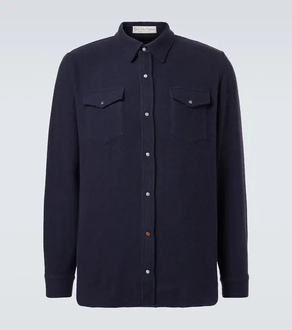 GOD'S TRUE CASHMERE Cashmere Shirt With Emerald - Blue