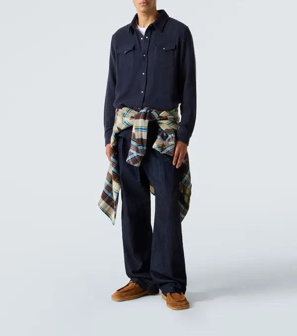GOD'S TRUE CASHMERE Cashmere Shirt With Emerald - Blue