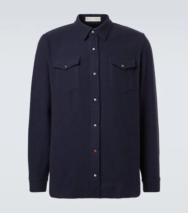 GOD'S TRUE CASHMERE Cashmere Shirt With Emerald - Blue