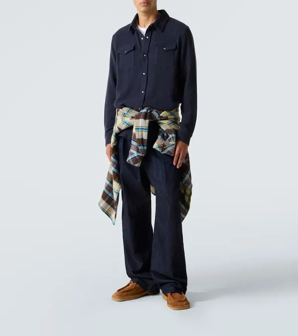 GOD'S TRUE CASHMERE Cashmere Shirt With Emerald - Blue