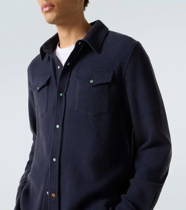 GOD'S TRUE CASHMERE Cashmere Shirt With Emerald - Blue