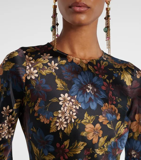 Veronica Beard Gemma Floral Silk-blend Maxi Dress - Black