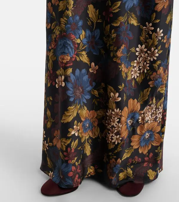 Veronica Beard Gemma Floral Silk-blend Maxi Dress - Black