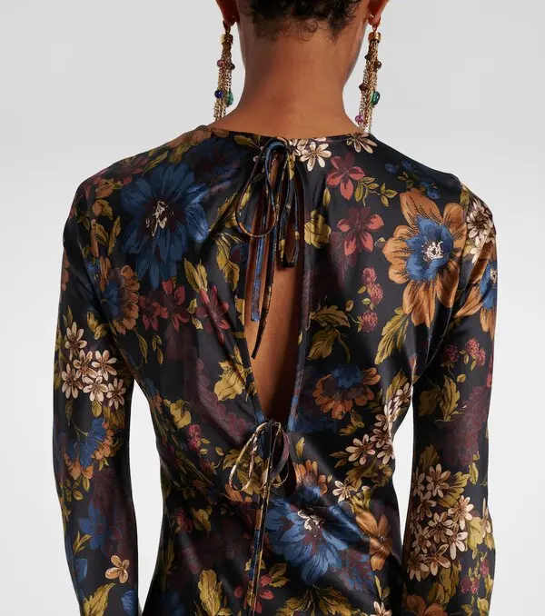 Veronica Beard Gemma Floral Silk-blend Maxi Dress - Black