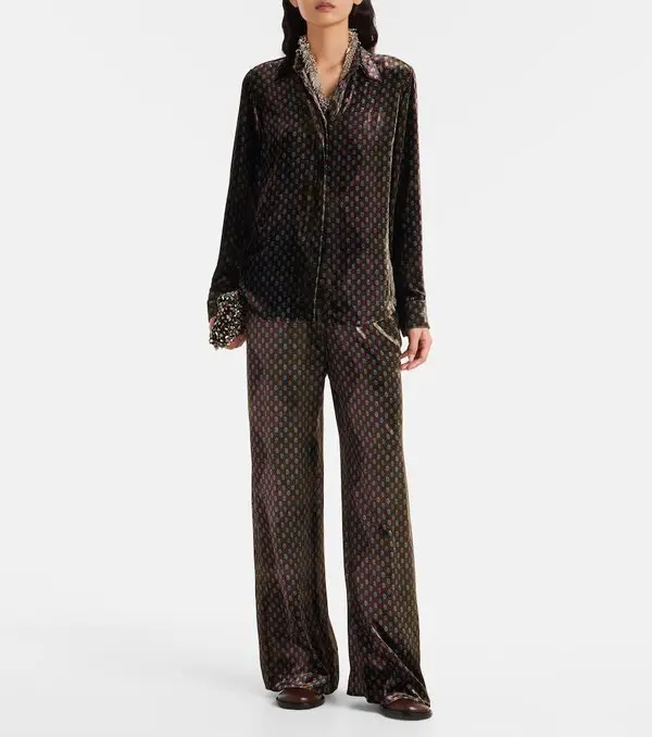 Dries Van Noten Printed Wide-leg Satin Pants - Multicoloured