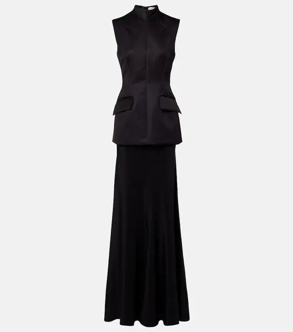 Sportmax Cilen Cotton-blend Gown - Black