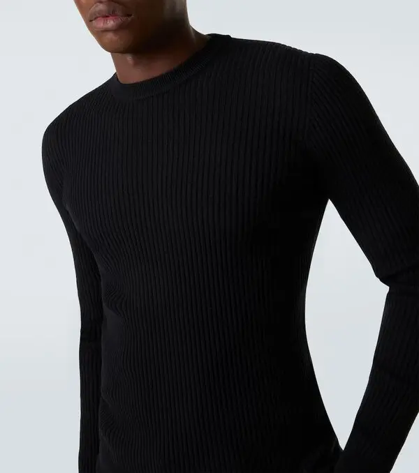 Dolce & Gabbana Virgin Wool Ribbed Top - Black