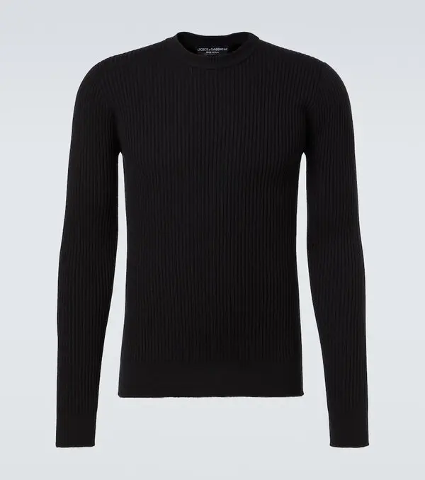 Dolce & Gabbana Virgin Wool Ribbed Crewneck Top