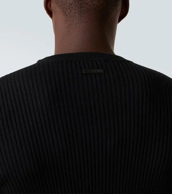 Dolce & Gabbana Virgin Wool Ribbed Crewneck Top