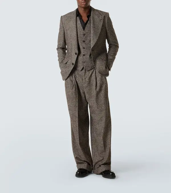 Dolce & Gabbana Checked Single-breasted Blazer - Brown