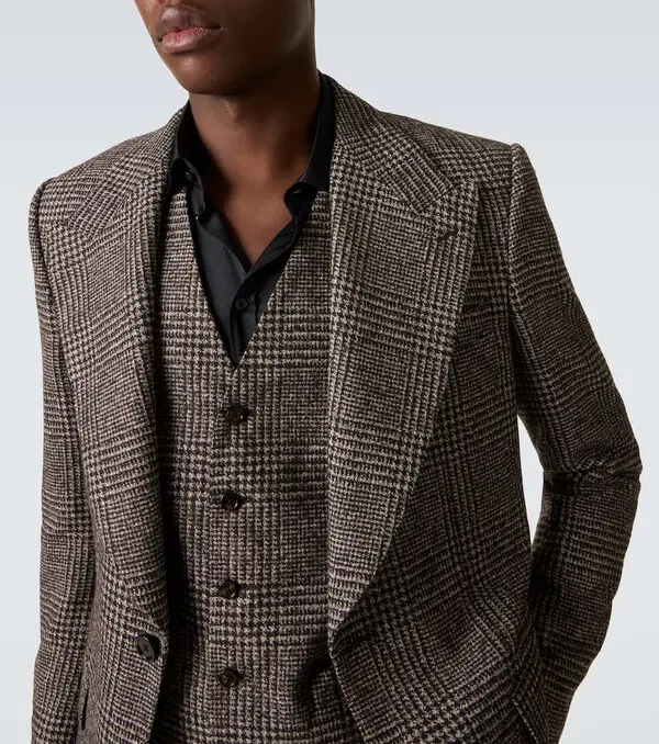 Dolce & Gabbana Checked Single-breasted Blazer - Brown