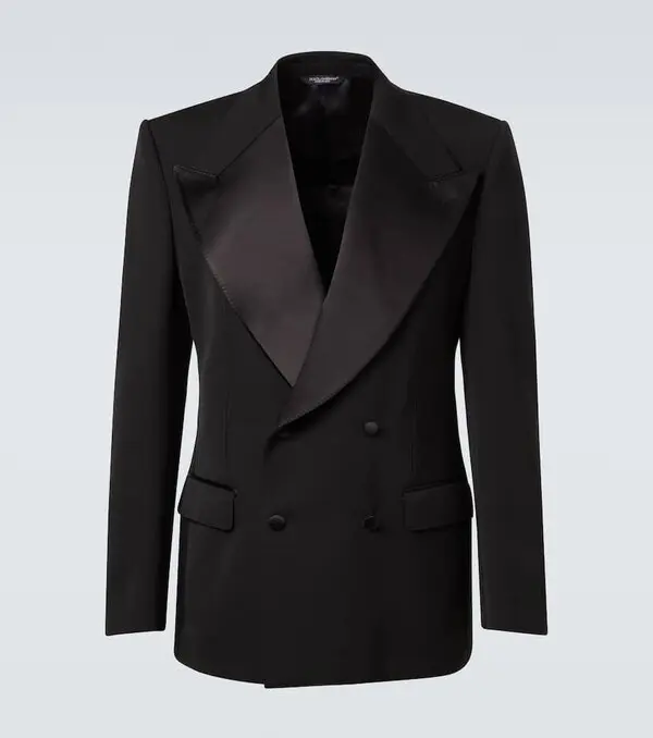 Dolce & Gabbana Wool And Silk-blend Tuxedo Jacket - Black