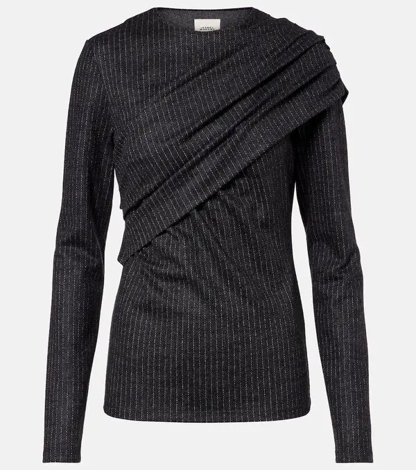 Isabel Marant Étoile Asna Chalk Stripe Top - Grey