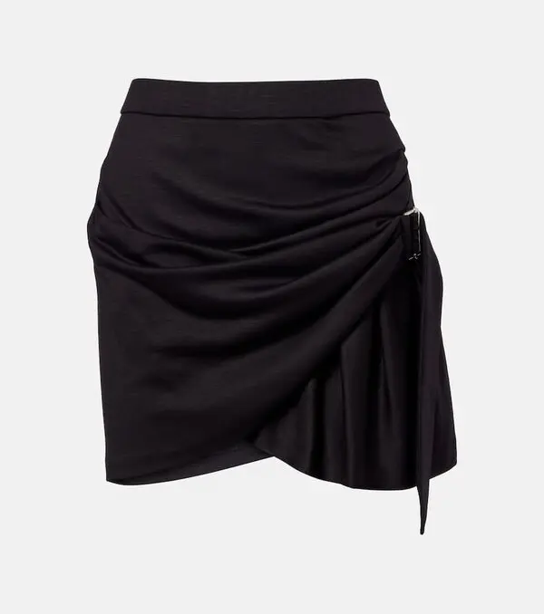 Isabel Marant Étoile Rosaria Draped Virgin Wool Mini Skirt