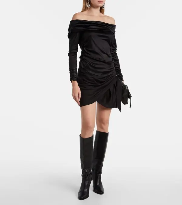 Isabel Marant Étoile Rosaria Draped Virgin Wool Miniskirt - Black