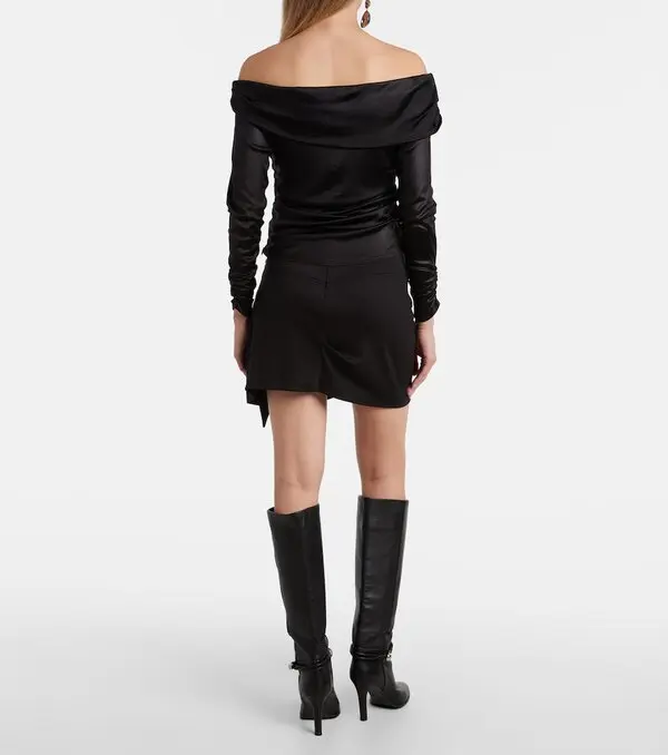 Isabel Marant Étoile Rosaria Draped Virgin Wool Miniskirt - Black
