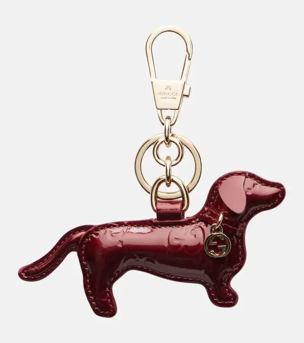 Gucci Patent Leather Keychain - Burgundy