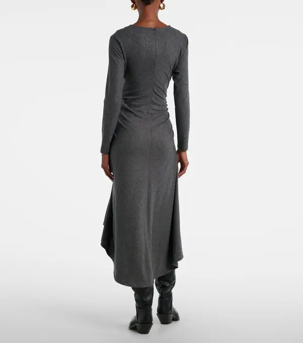 Veronica Beard Theodora Ruched Wool-blend Midi Dress