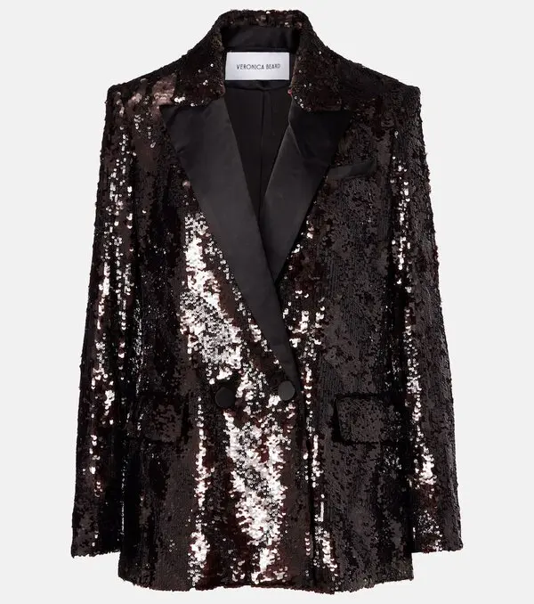 Veronica Beard Sequined Double-breasted Blazer