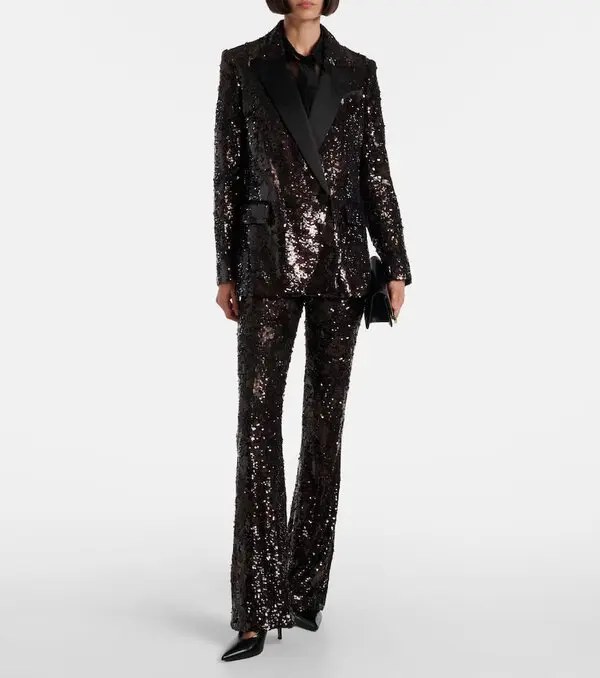 Veronica Beard Sequined Double-breasted Blazer