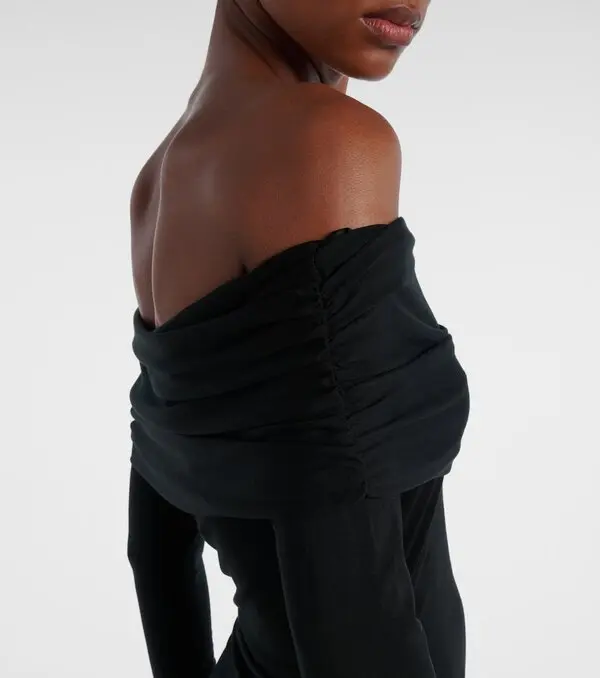 Veronica Beard Tinette Ruched Off-shoulder Midi Dress