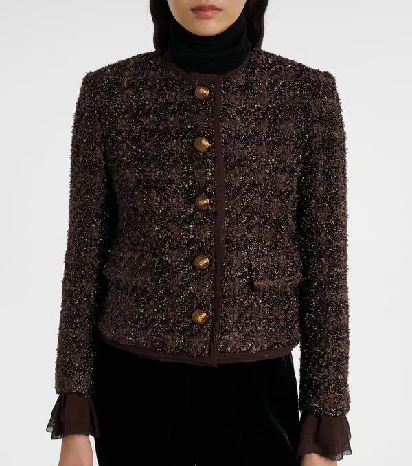 Veronica Beard Audrina Metallic Tweed Jacket