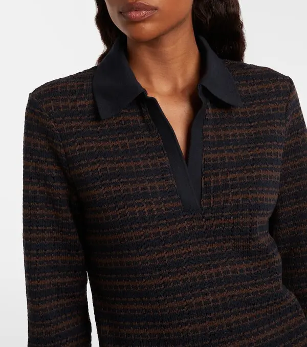 Veronica Beard Kamal Striped Polo Sweater