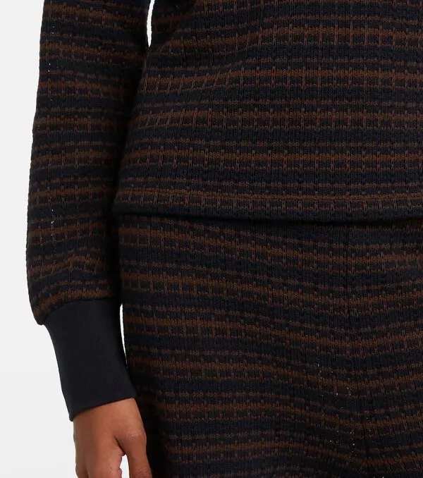 Veronica Beard Kamal Striped Polo Sweater