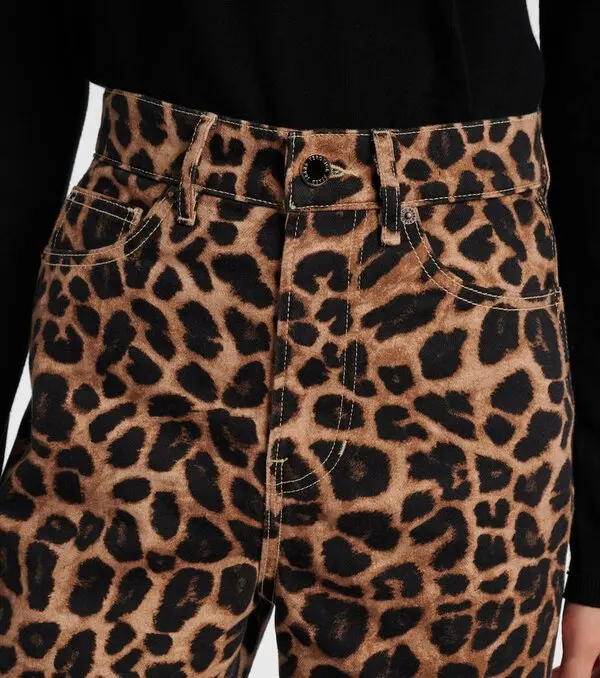 Veronica Beard Leopard Print Wide-leg Pants