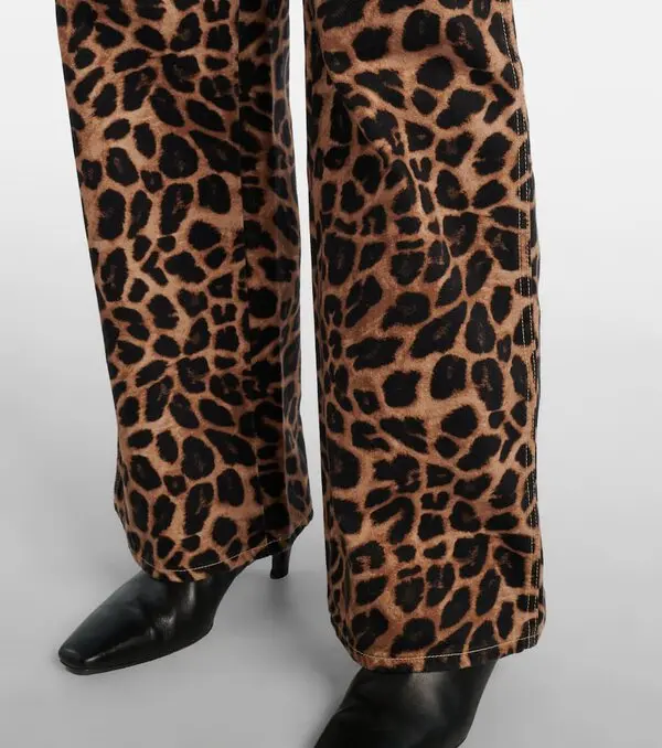 Veronica Beard Leopard Print Wide-leg Pants