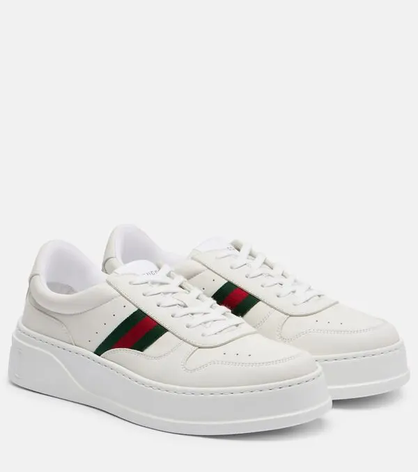 Gucci Chunky Leather Sneakers - White