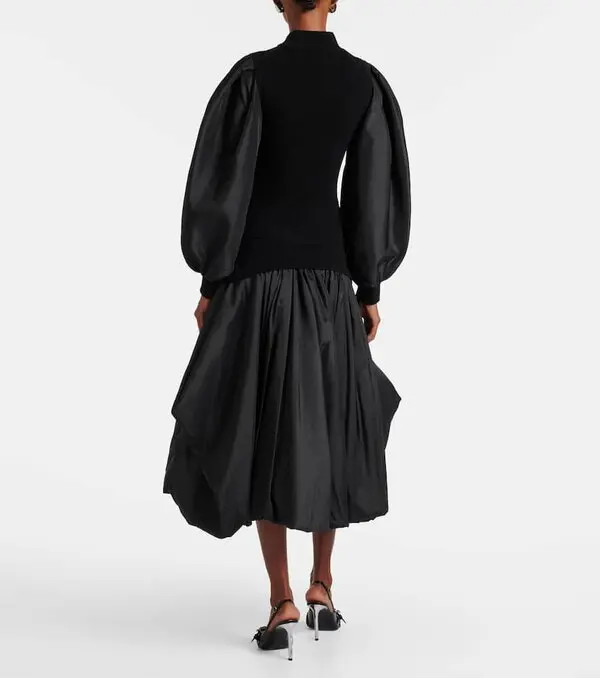 Simkhai Jackie Taffeta-trimmed Knitted Top