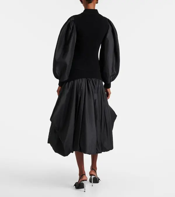 Simkhai Jackie Taffeta-trimmed Knitted Top
