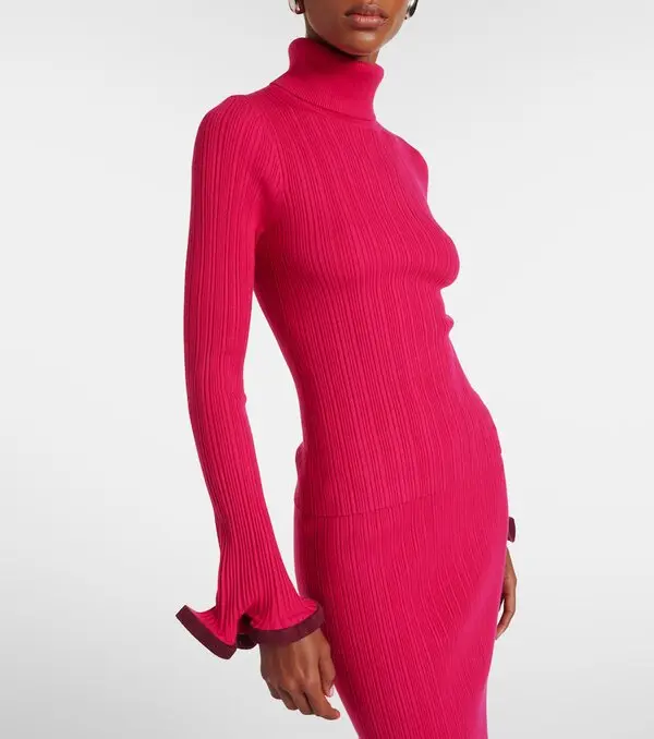 Simkhai Lola Ruffled Turtleneck Sweater