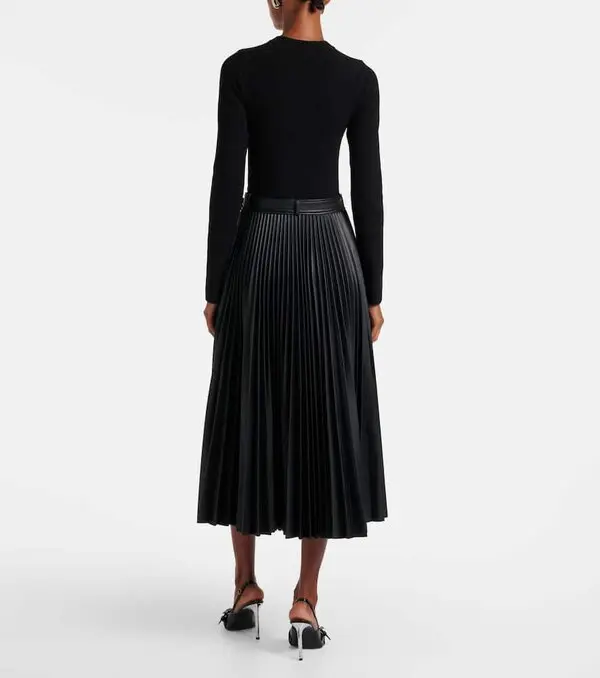 Simkhai Abilene Knitted Pleated Midi Dress - Black