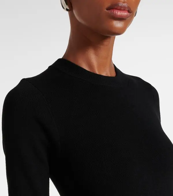 Simkhai Abilene Knitted Pleated Midi Dress - Black