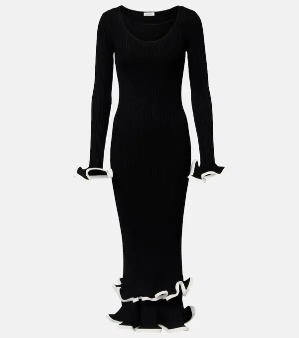 Simkhai Solani Ribbed-knit Midi Dress - Black