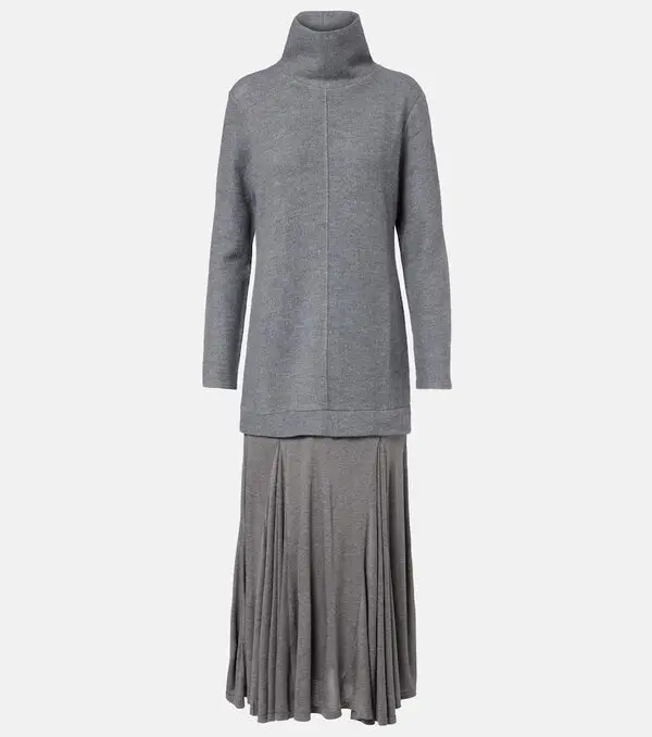 XU ZHI Turtleneck Maxi Dress - Grey