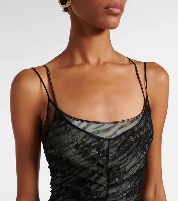 JACQUES WEI Two-piece Jersey Bodysuit And Silk Maxi Dress Set