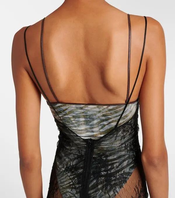 JACQUES WEI Two-piece Jersey Bodysuit And Silk Maxi Dress Set