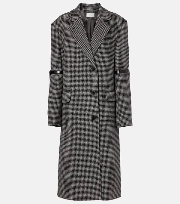 Coperni Houndstooth Wool And Cashmere Coat