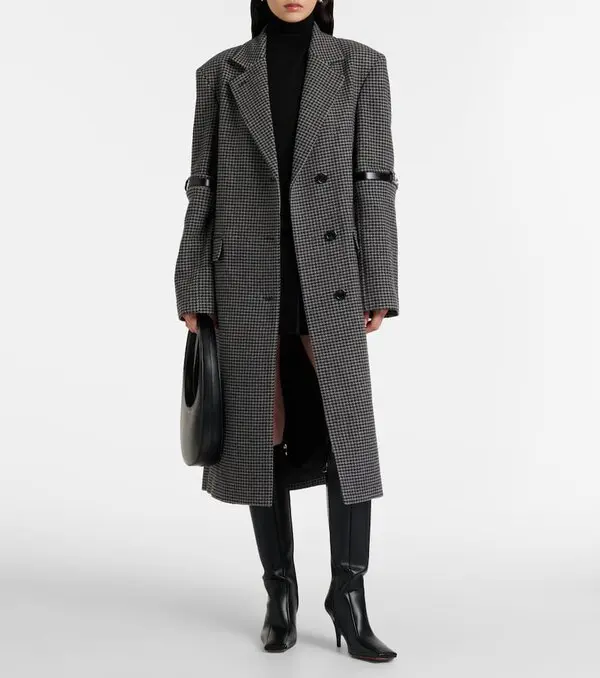 Coperni Houndstooth Wool And Cashmere Coat