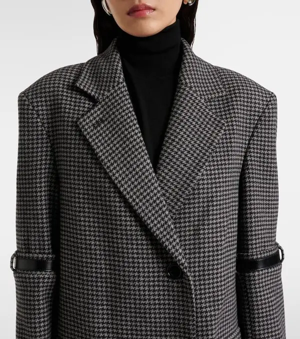 Coperni Houndstooth Wool And Cashmere Coat