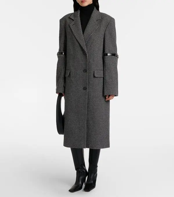 Coperni Houndstooth Wool And Cashmere Coat