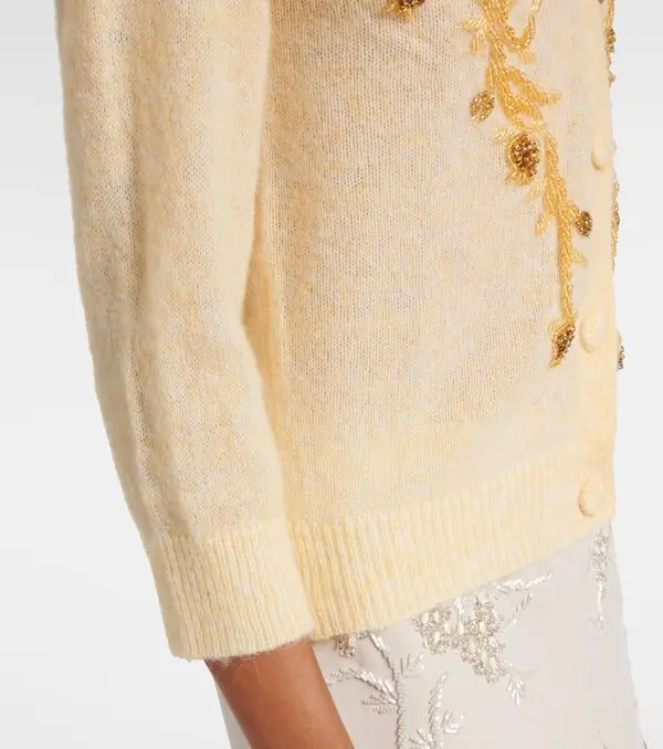 JACQUES WEI Beaded Alpaca And Wool-blend Cardigan