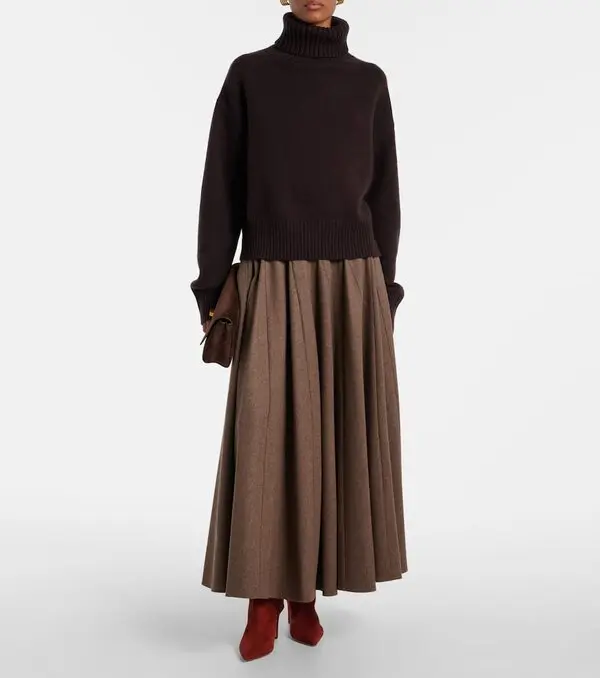 Extreme Cashmere N°434 Crop Xtra Turtleneck Sweater - Brown
