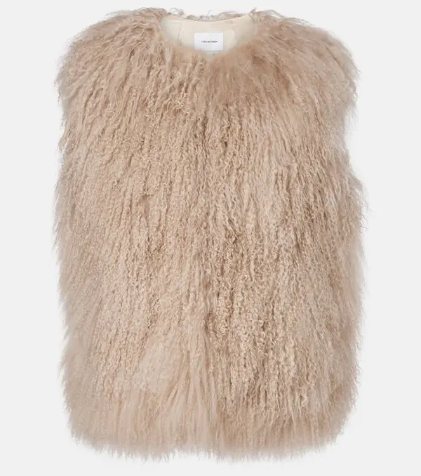 YVES SALOMON Shearling Gilet - Beige