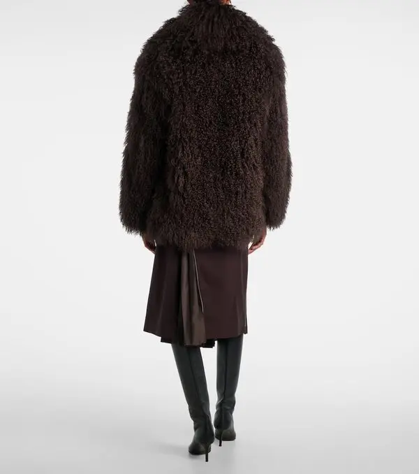YVES SALOMON Shearling Jacket - Brown