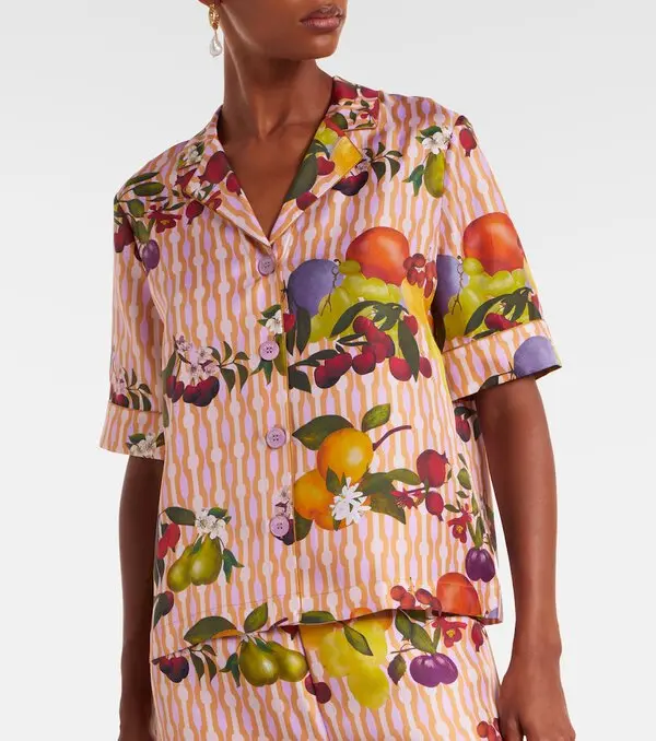 ERES Cherry Printed Silk Twill Shirt - Multicoloured